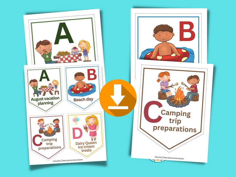 ABC Countdown to Summer Bulletin Board | Alphabet Countdown Pennants ...