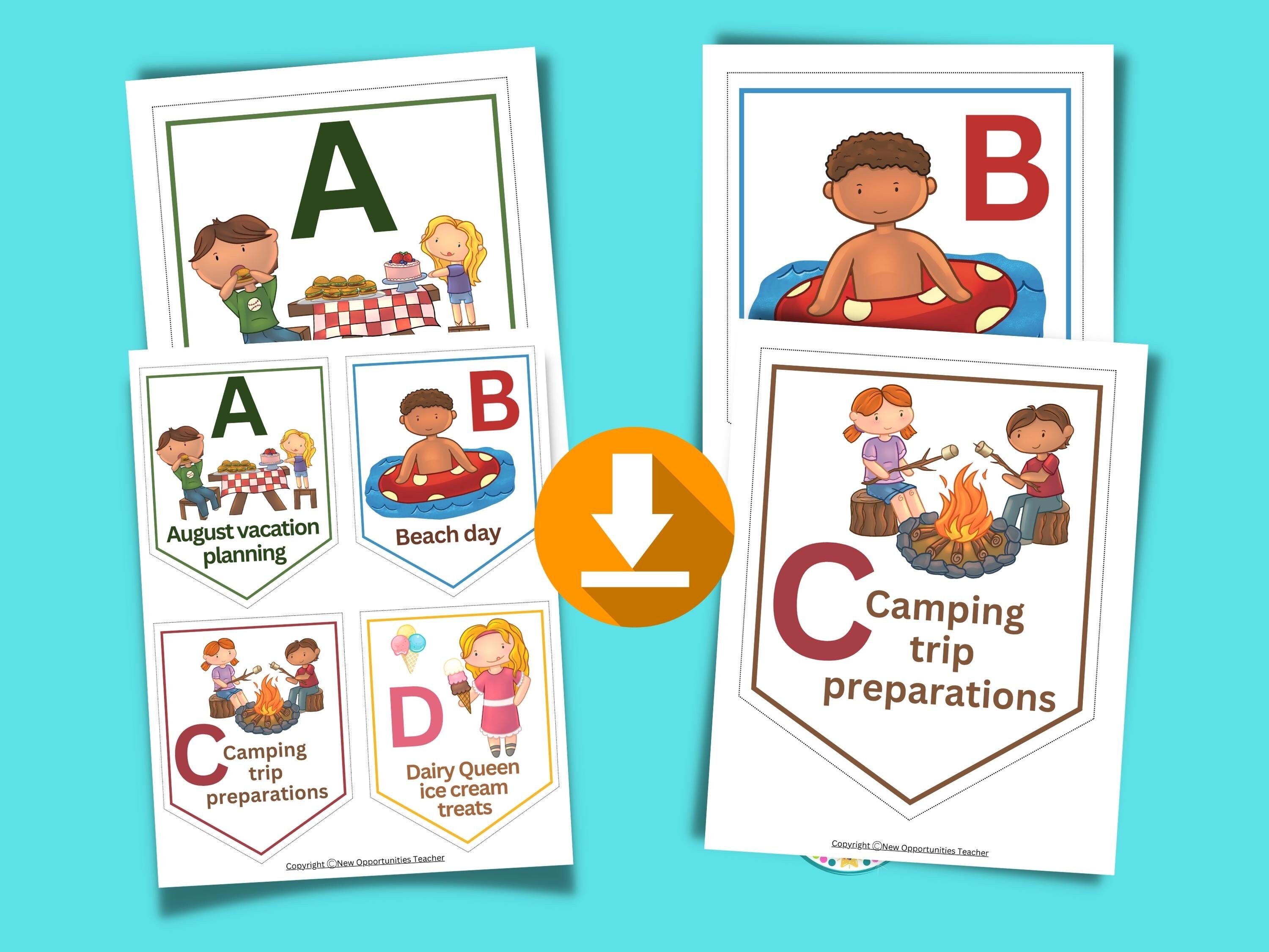 ABC Countdown to Summer Bulletin Board | Alphabet Countdown Pennants ...
