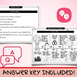 Marie Curie Reading Comprehension Passage | Women History Month ...