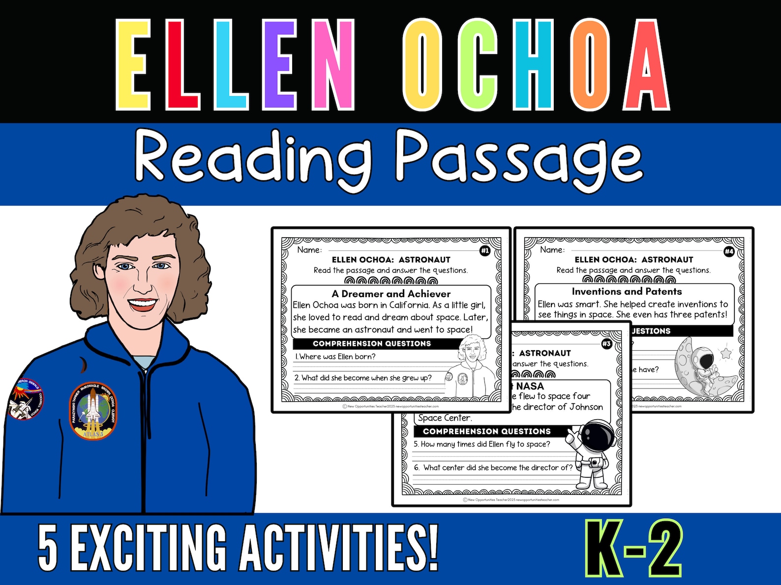 Ellen Ochoa Reading Comprehension Passages and Questions | Timeline ...
