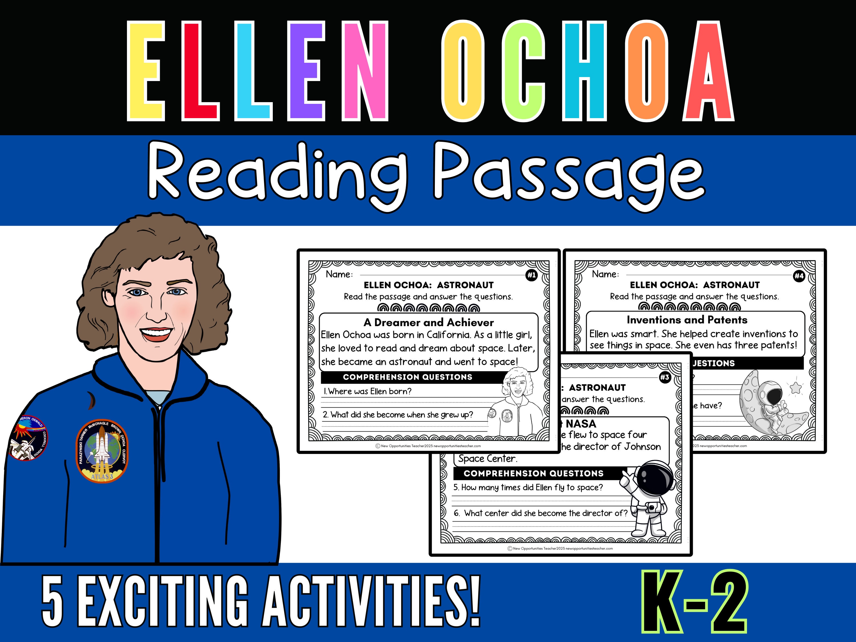 Ellen Ochoa Reading Comprehension Passages and Questions | Timeline ...