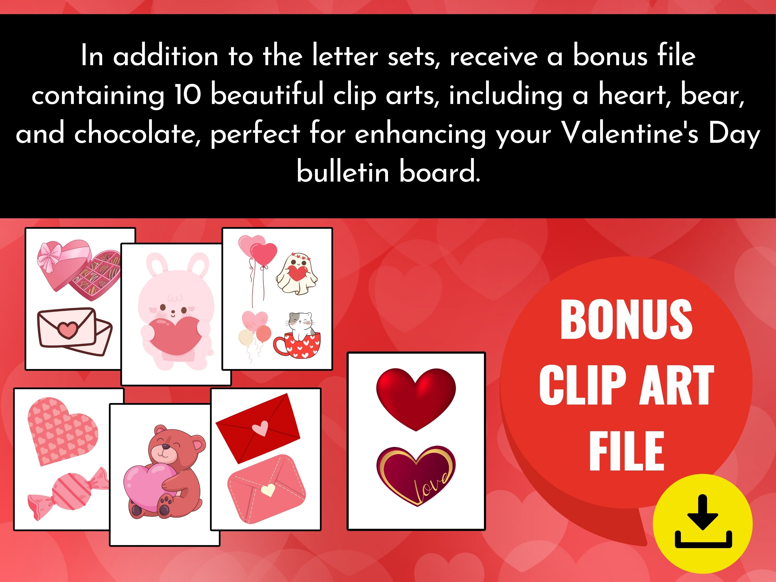Valentines Day Bulletin Board Letters, Valentine's Day Alphabet ...