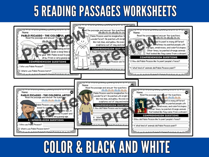 Pablo Picasso Reading Comprehension | Hispanic Heritage Month K-2 ...