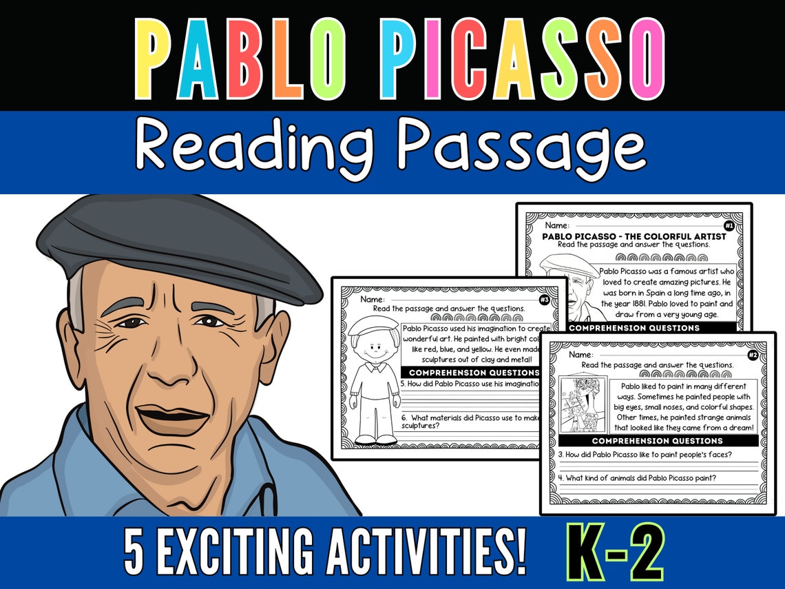 Pablo Picasso Reading Comprehension Passages Timeline Vocabulary ...
