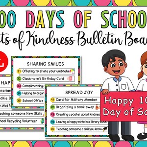 100 Acts of Kindness Posters | Classroom Bulletin Board (printable) - Etsy
