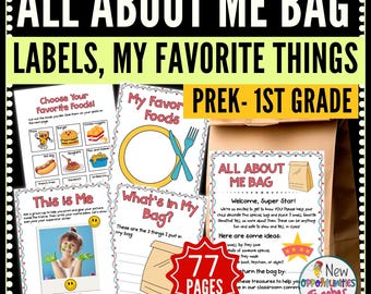 All About Me Bag Printable, Back to School Activity (PDF) - Etsy