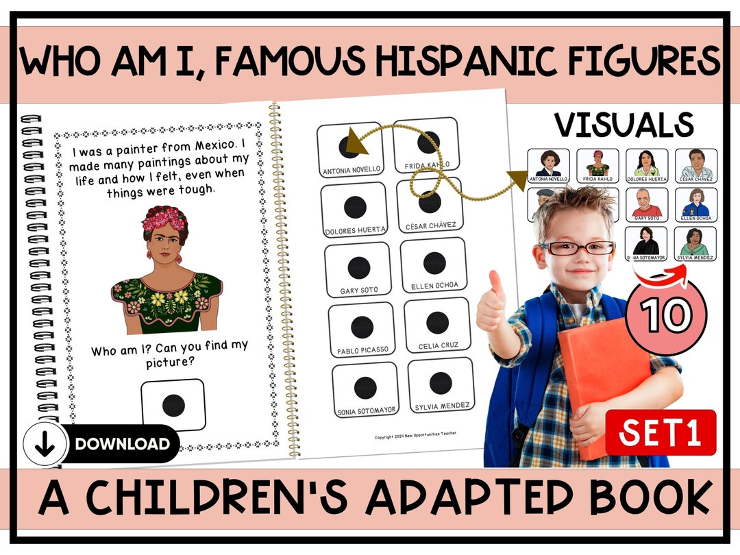 Interactive Adapted Book: Famous Hispanic Figures | Hispanic Heritage ...