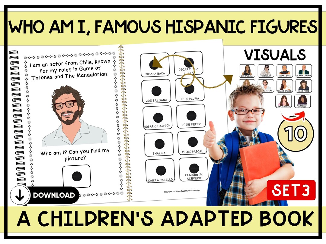 Interactive Adapted Book: Famous Hispanic Figures | Hispanic Heritage ...