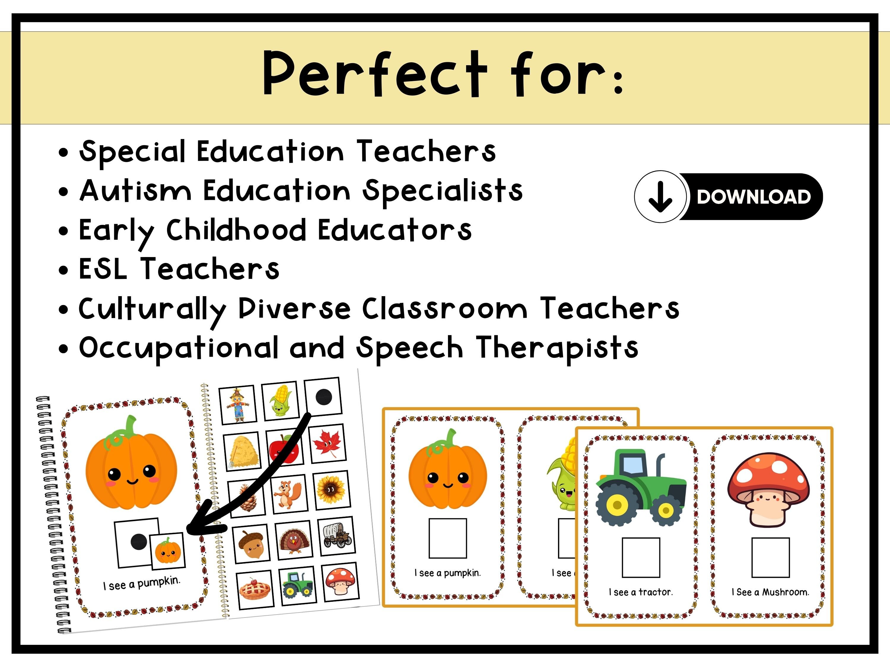 Autumn Adapted Book, Special Education, Interactive Learning (digital ...