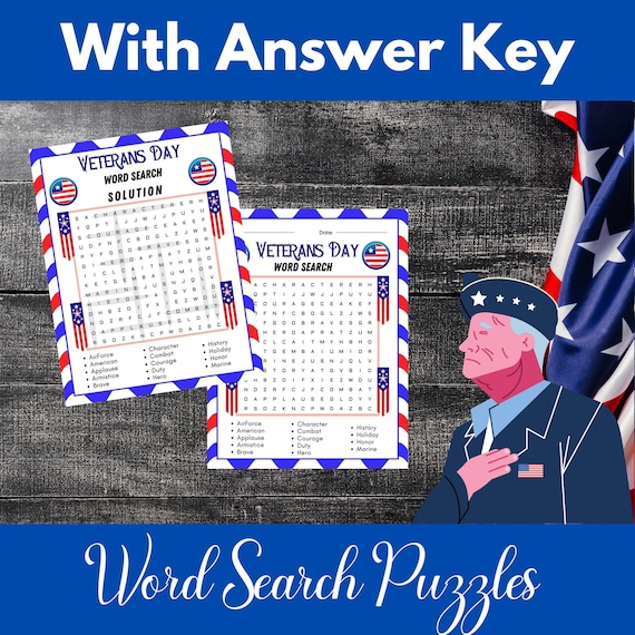 Veterans Day Puzzles Printable Remembrance Day Word Search Kids
