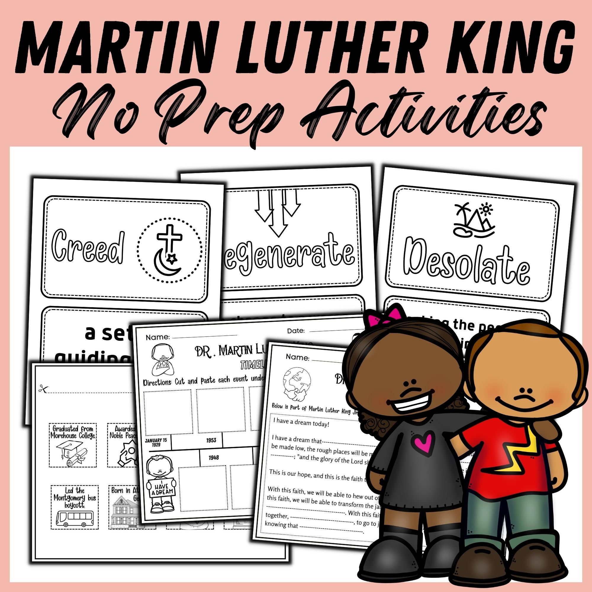Martin Luther King JR Games & Activities BUNDLE Black History Month ...