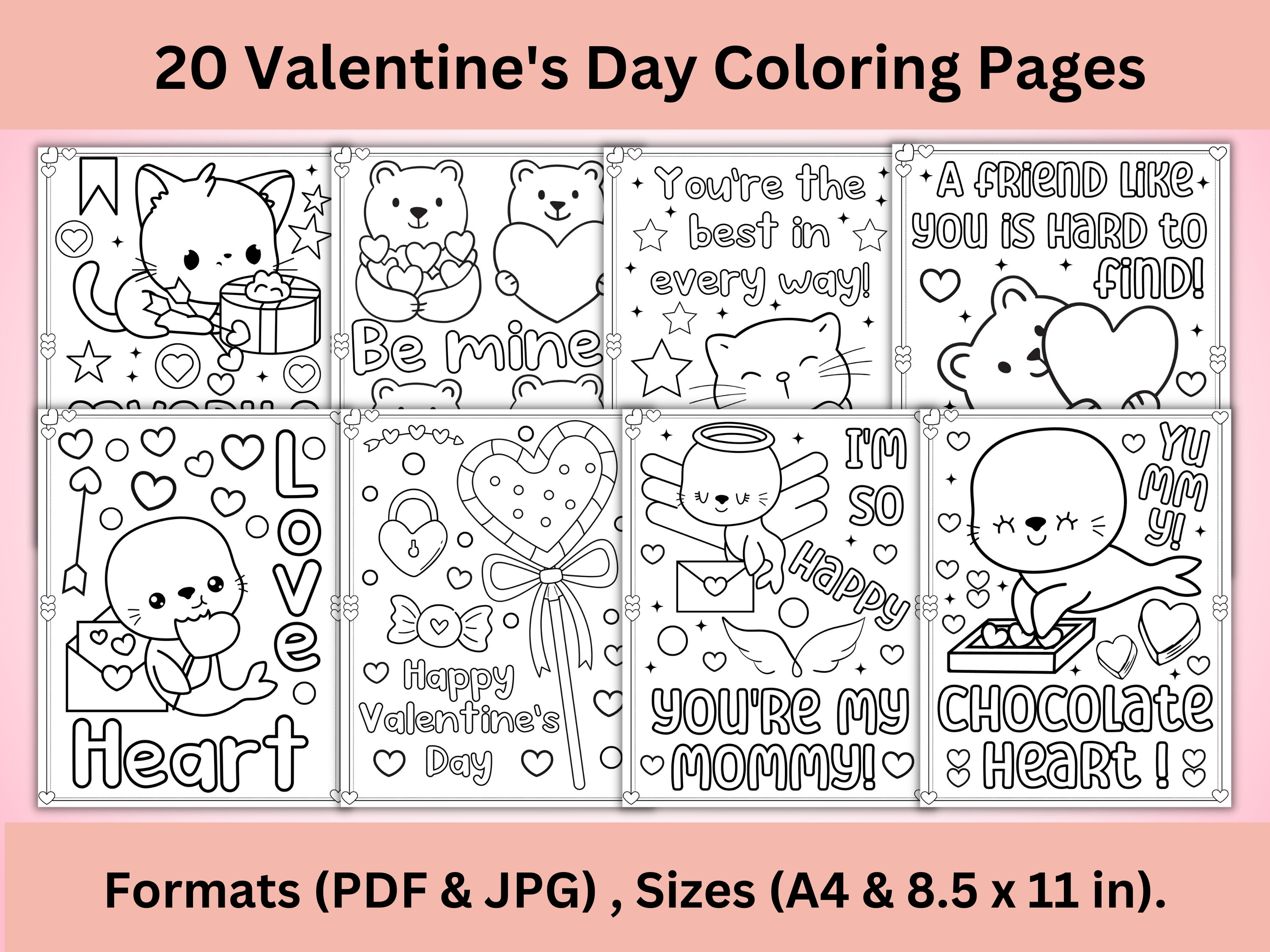 Valentine's Day Coloring Pages | Cute and Love Animal Coloring Sheets ...