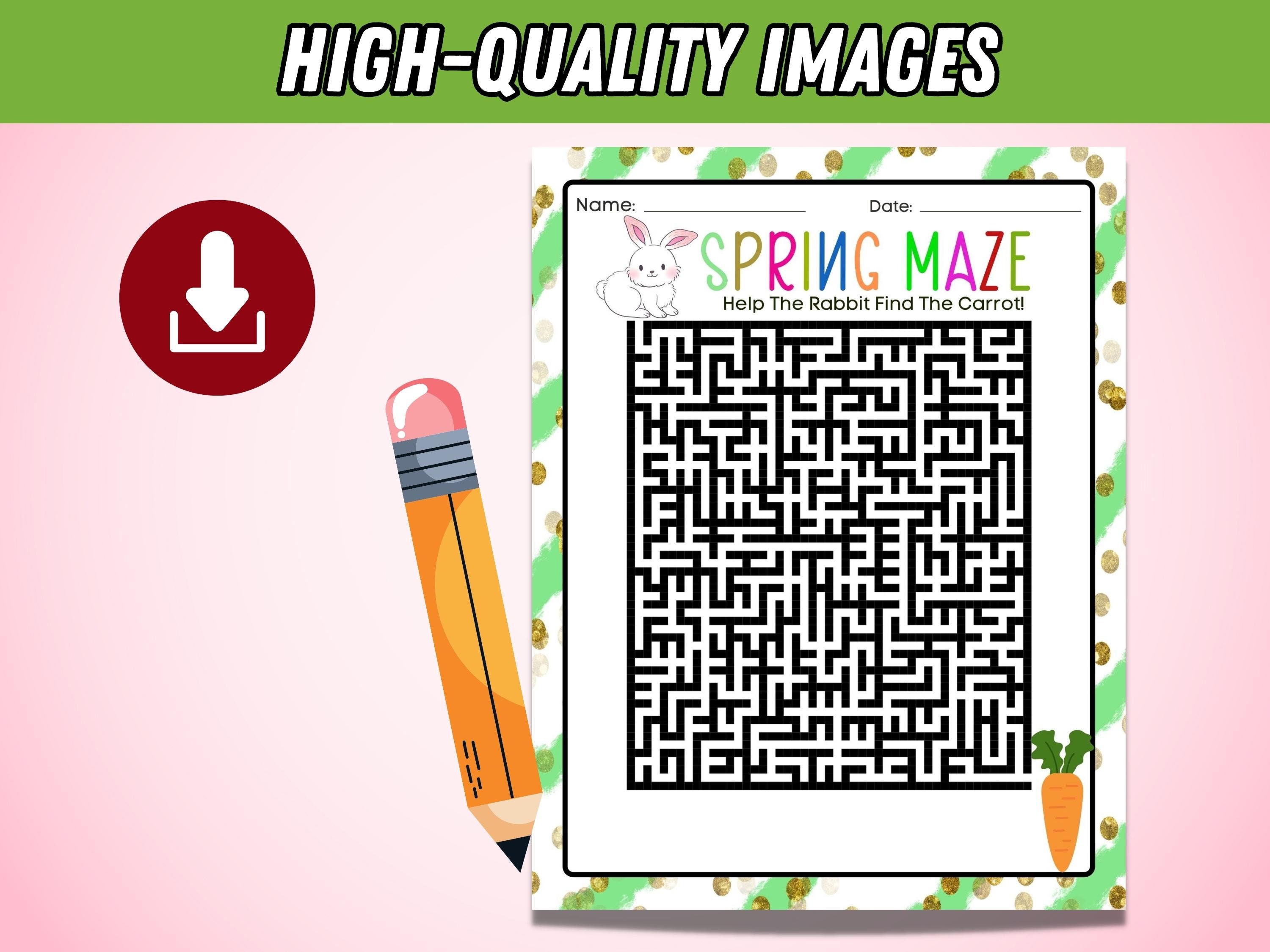 Printable Spring Maze Worksheets Springtime Mazes April Activities for ...