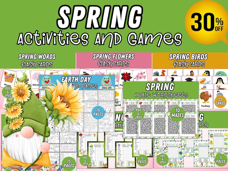 Printable Spring Easter Word Scramble Puzzles Springtime Games April ...
