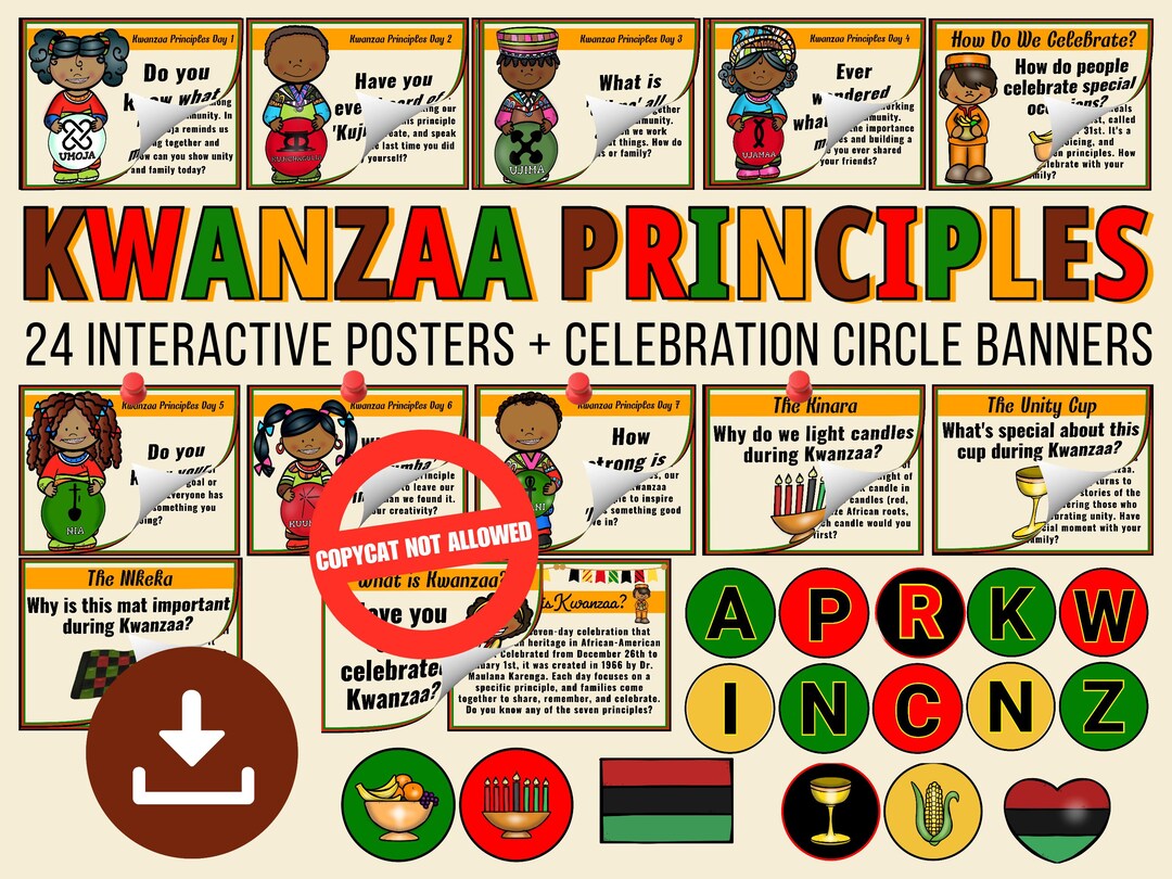 Kwanzaa Principles Interactive Bulletin Board Kit - Kwanzaa Interactive ...
