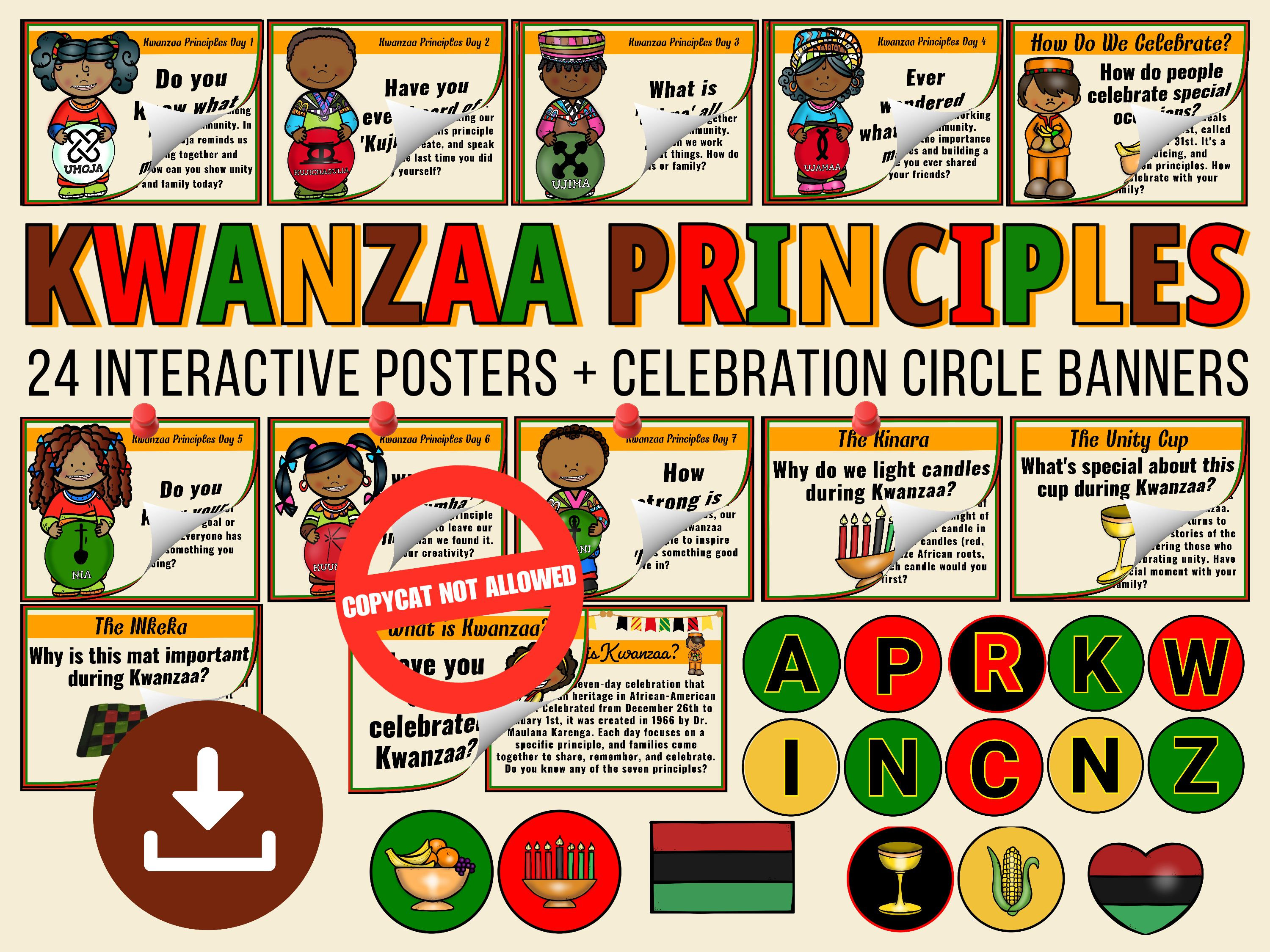 Kwanzaa Principles Interactive Bulletin Board Kit Kwanzaa Interactive ...