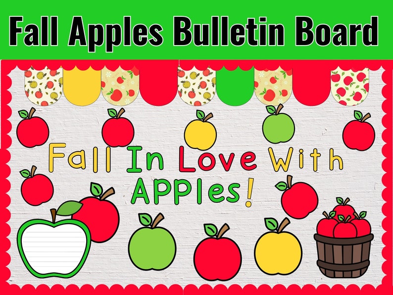 Printable Apple-themed Bulletin Board Set Fall Autumn - Etsy