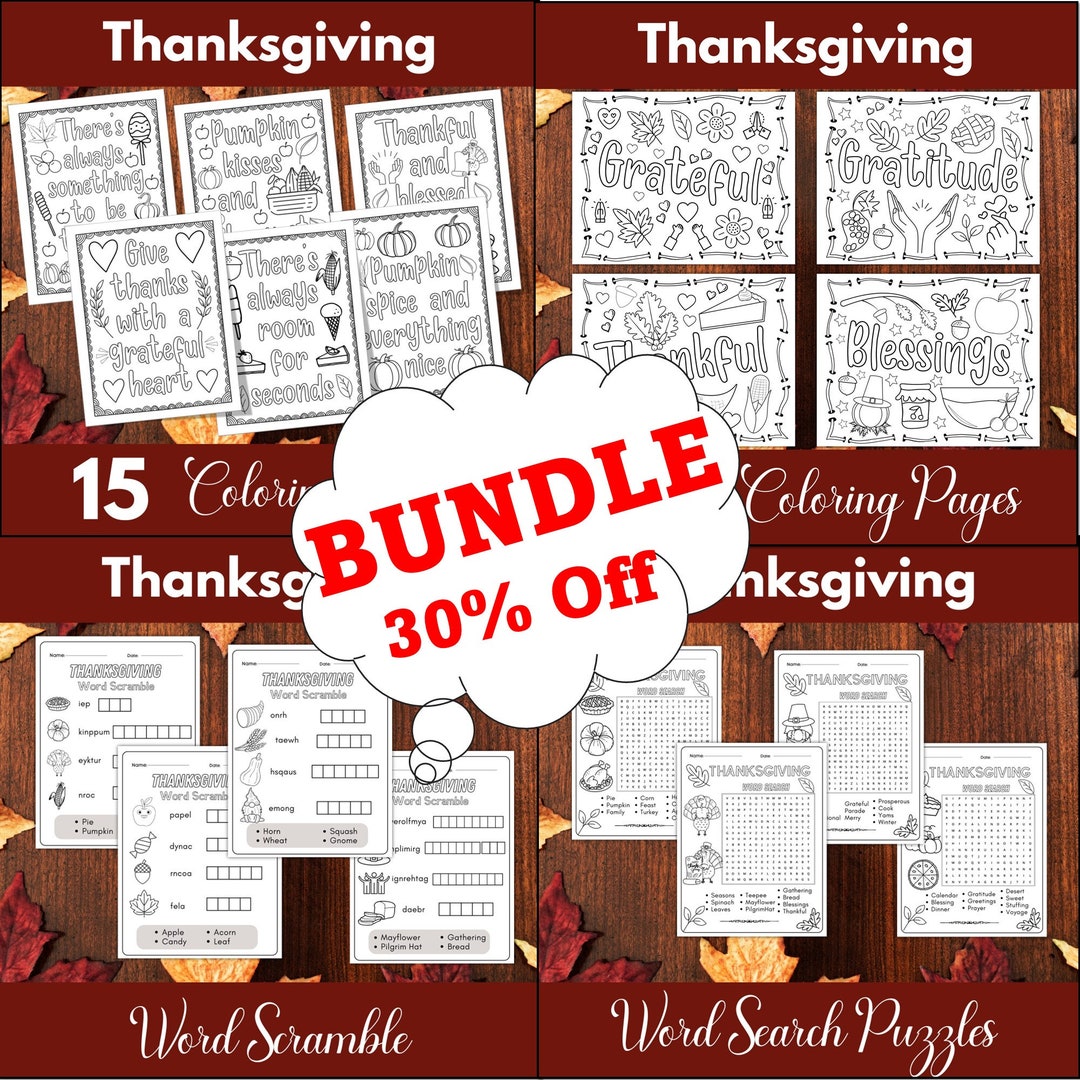Thanksgiving Coloring & Activity Bundle – Turkey Day Classroom (digital ...