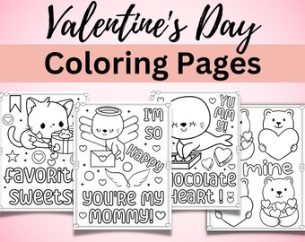 Digital Coloring Book Valentine Themed 20 Unique Printable - Etsy