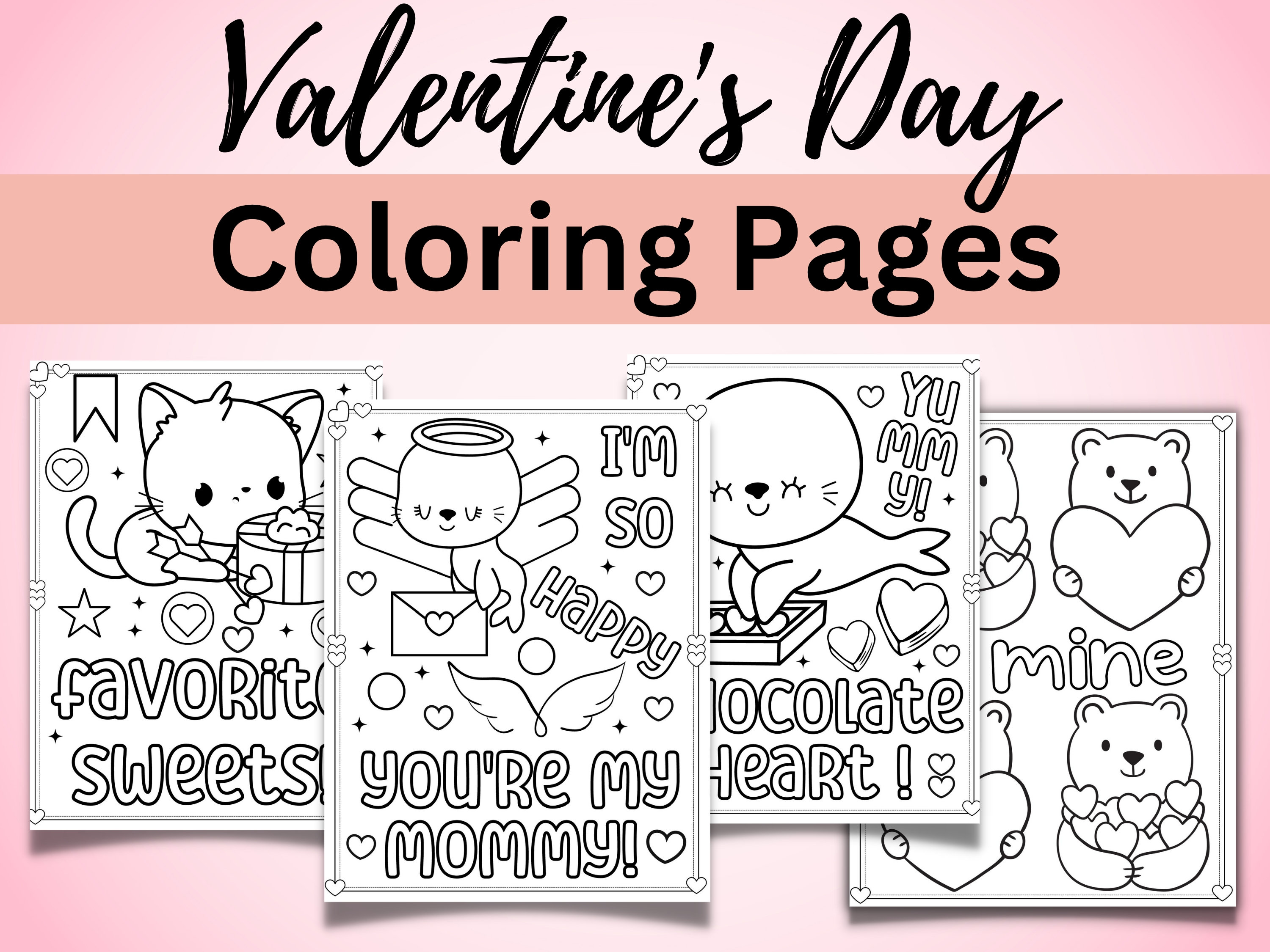 Valentine's Day Coloring Pages | Cute and Love Animal Coloring Sheets ...