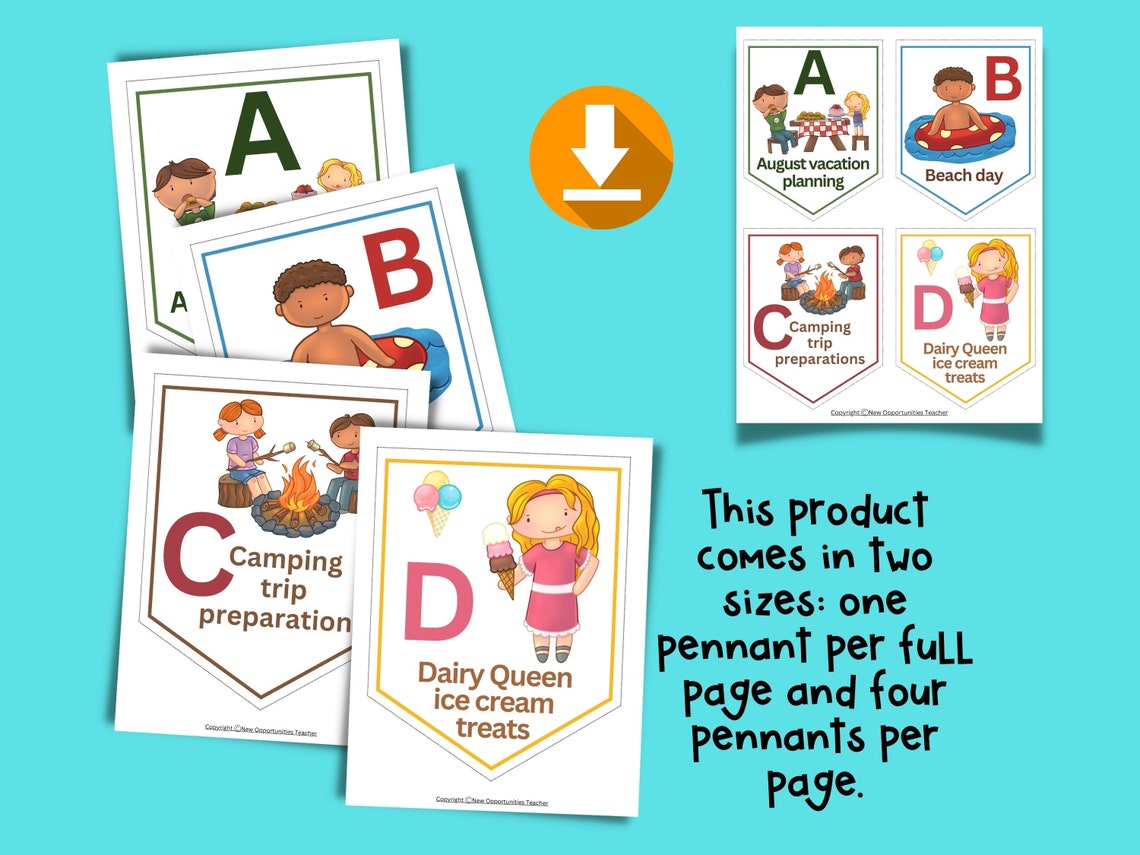 ABC Countdown to Summer Bulletin Board Alphabet Countdown Pennants End ...