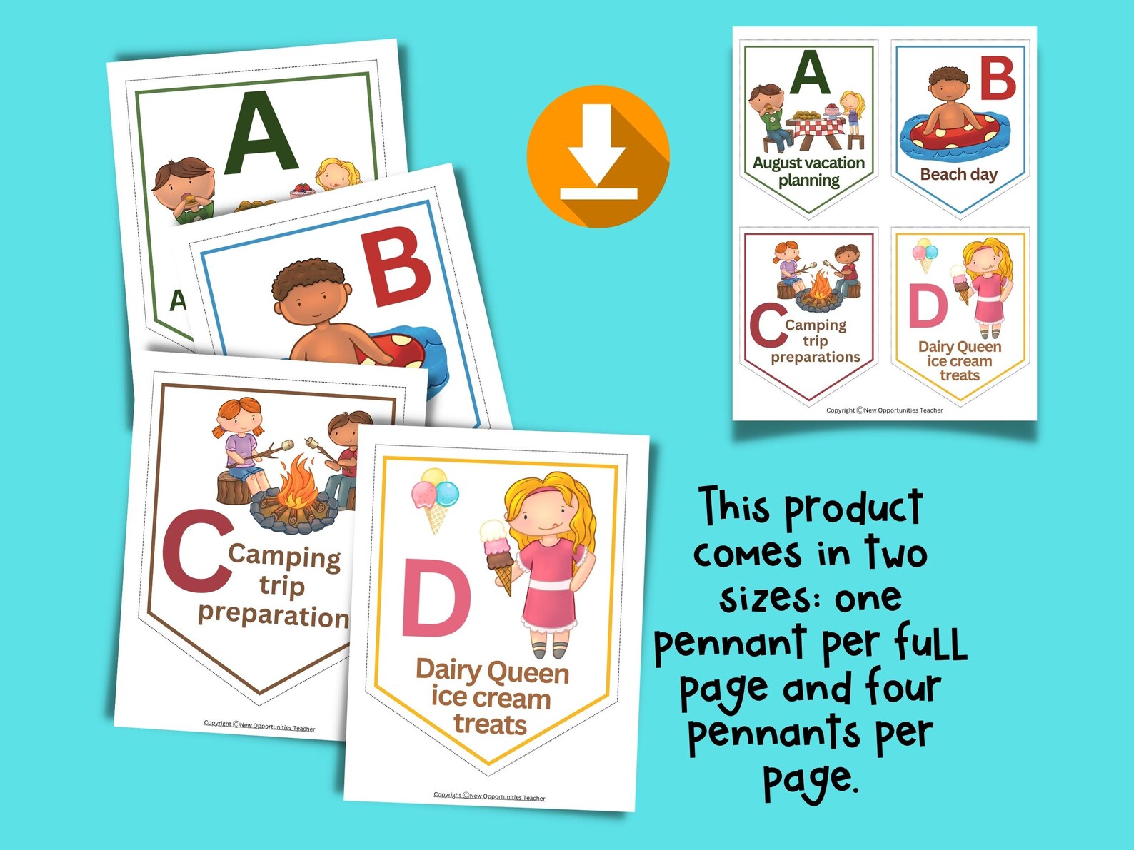 ABC Countdown to Summer Bulletin Board | Alphabet Countdown Pennants ...