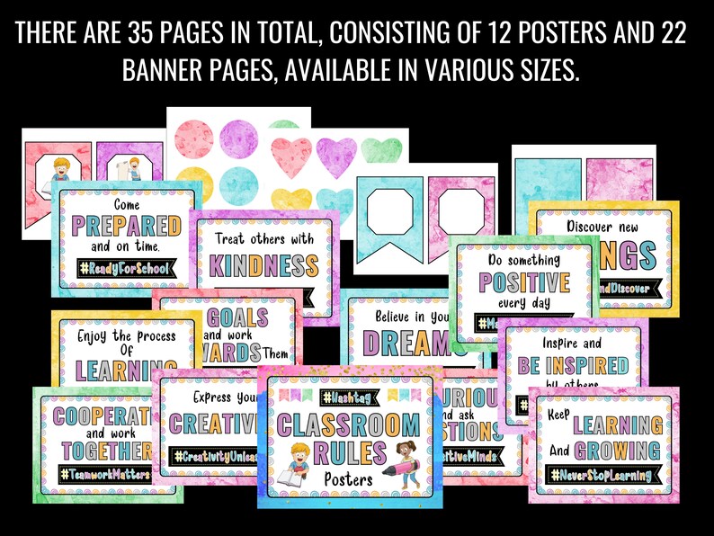 Hashtag Classroom Rules Bulletin Board Pretty Back to School Classroom ...