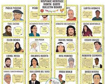 Hispanic Heritage Month Classroom Bulletin Board Set - 40 Iconic ...