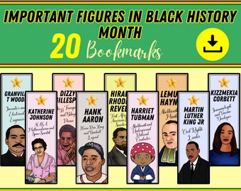 Important Figures in Black History Month Bookmarks | 33 Black Heroes ...