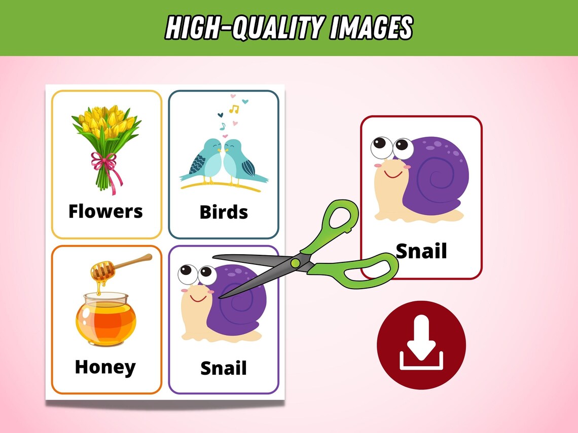 Printable Spring Sight Words Flash Cards Springtime Montessori Cards ...