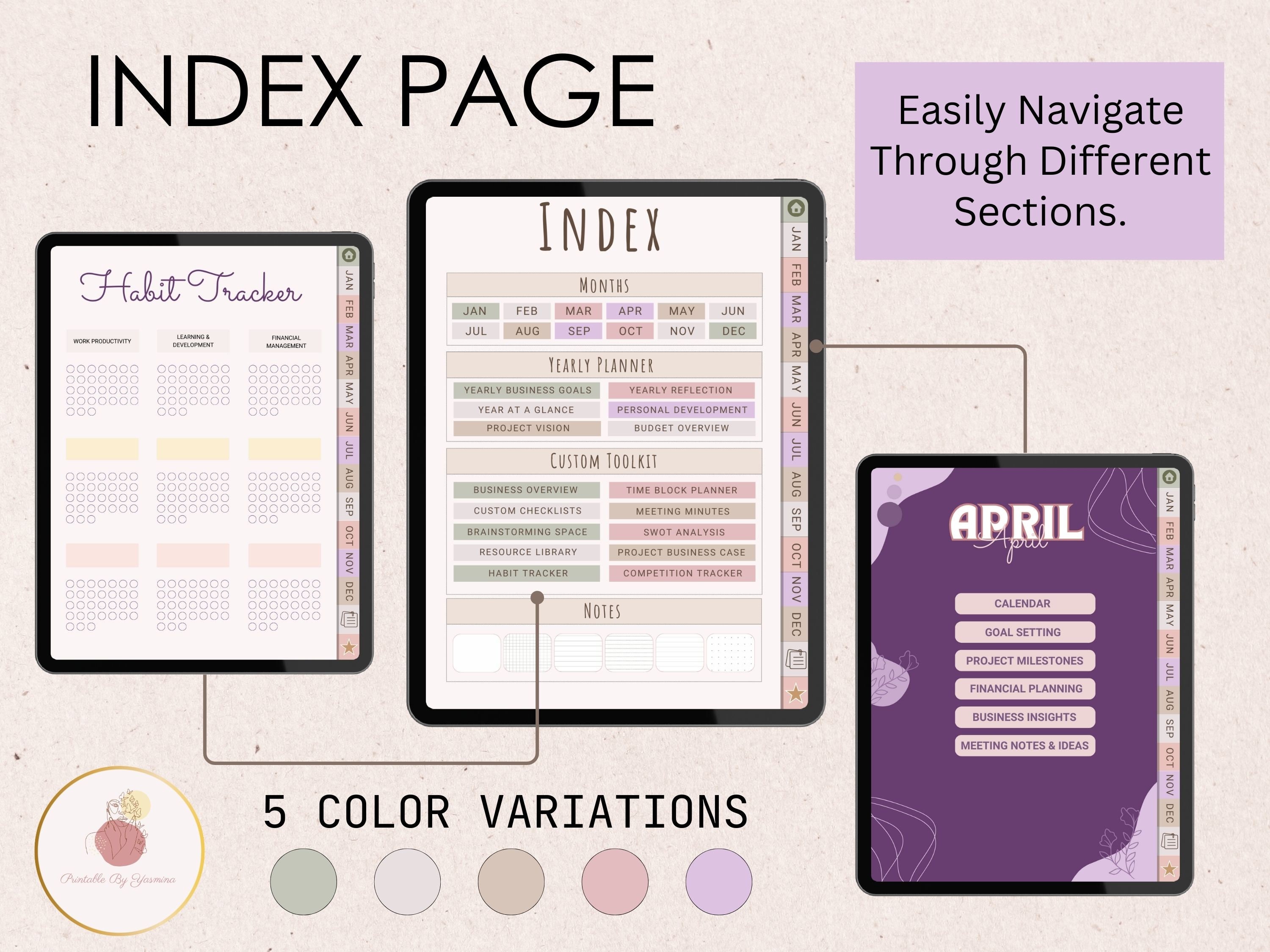 Undated Boho Digital Planner for Entrepreneurs, the Ultimate Tool for ...