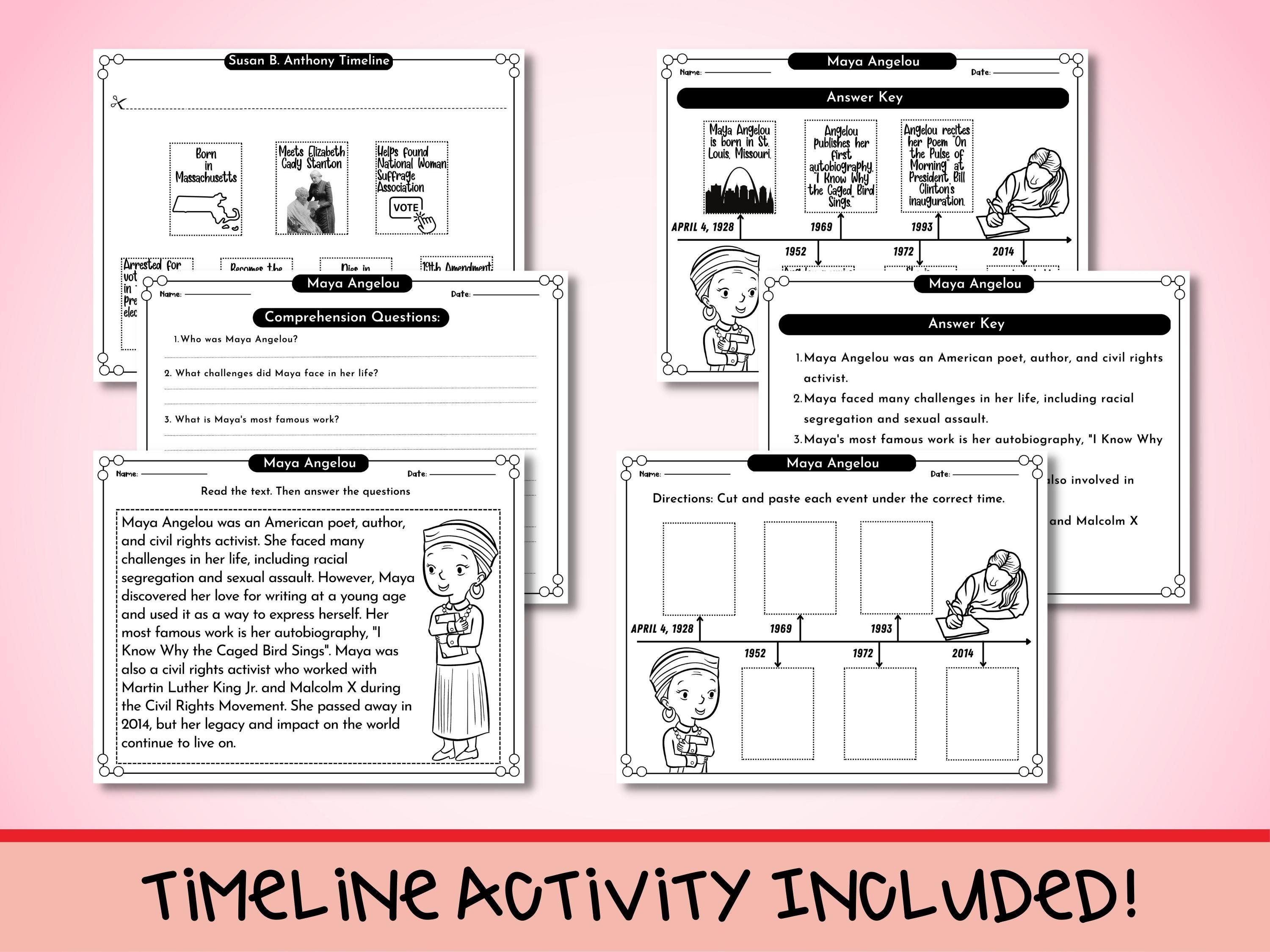 Maya Angelou Reading Comprehension Passage Women History Month ...