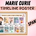 Marie Curie Timeline Poster Spanish| Marie Curie Bulletin Board Idea ...
