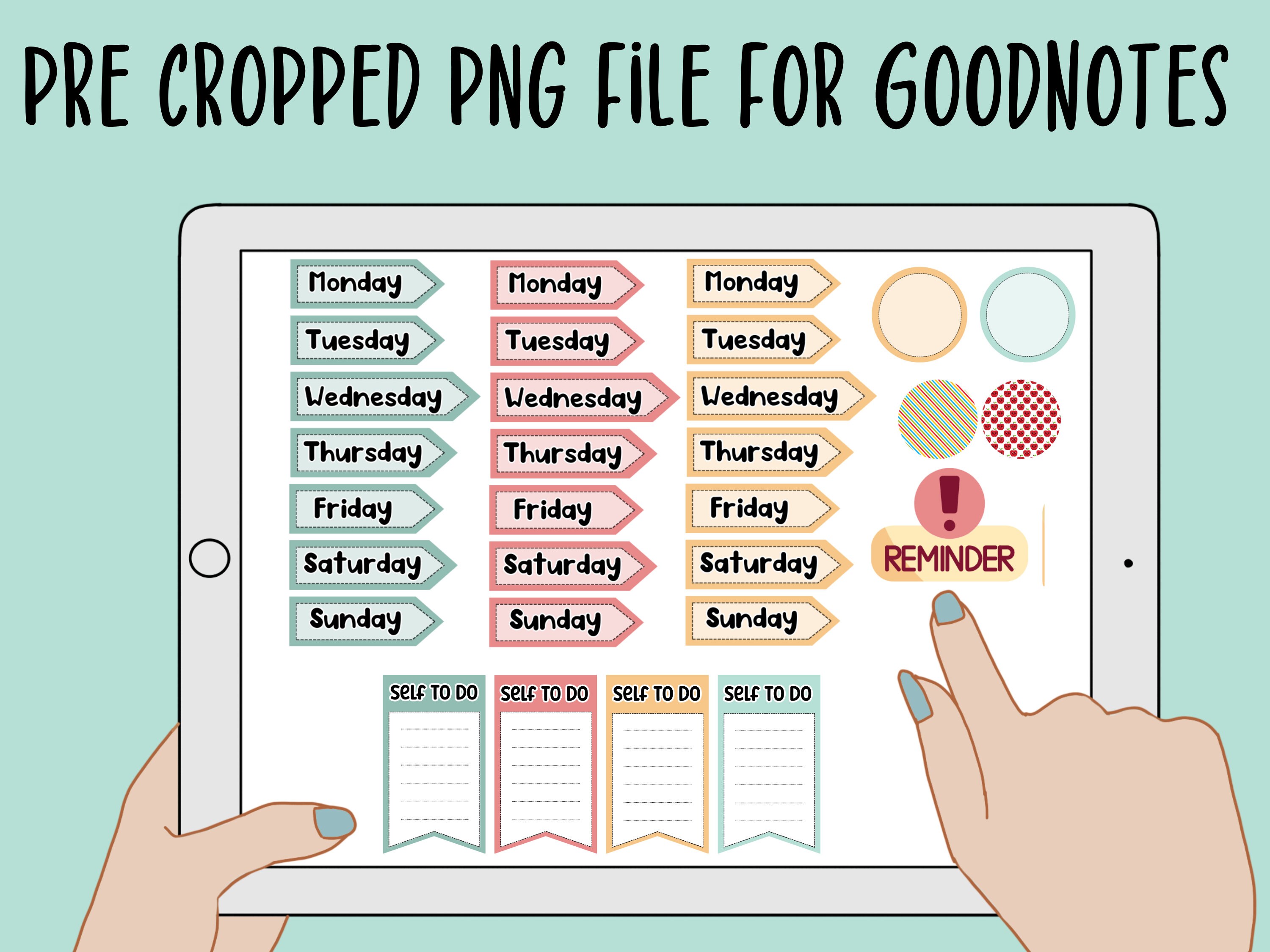 343 Teacher Digital Stickers for Goodnotes Pre-cropped PNG for Digital ...