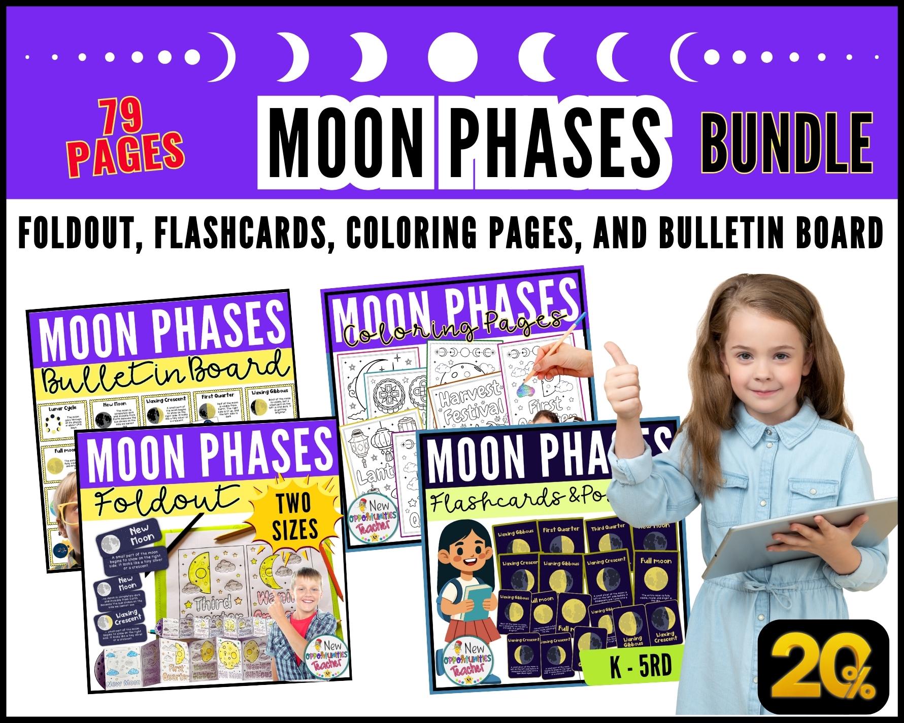 Moon Phases Coloring Pages | Mid-autumn Festival Activity (digital ...