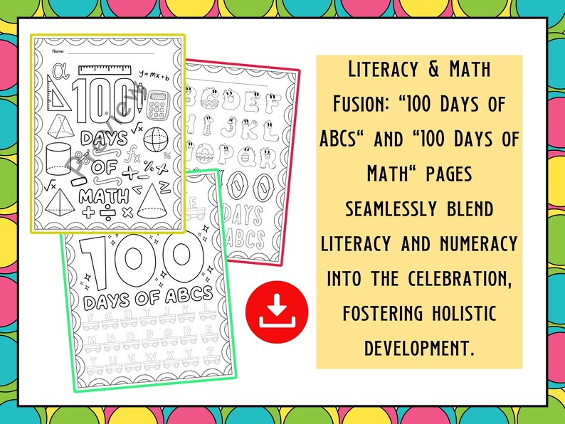100 Days of School Coloring Pages 100th Day of School Coloring Sheets ...