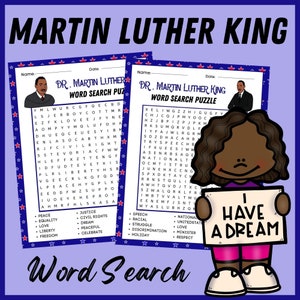 Martin Luther King Word Puzzle - Etsy