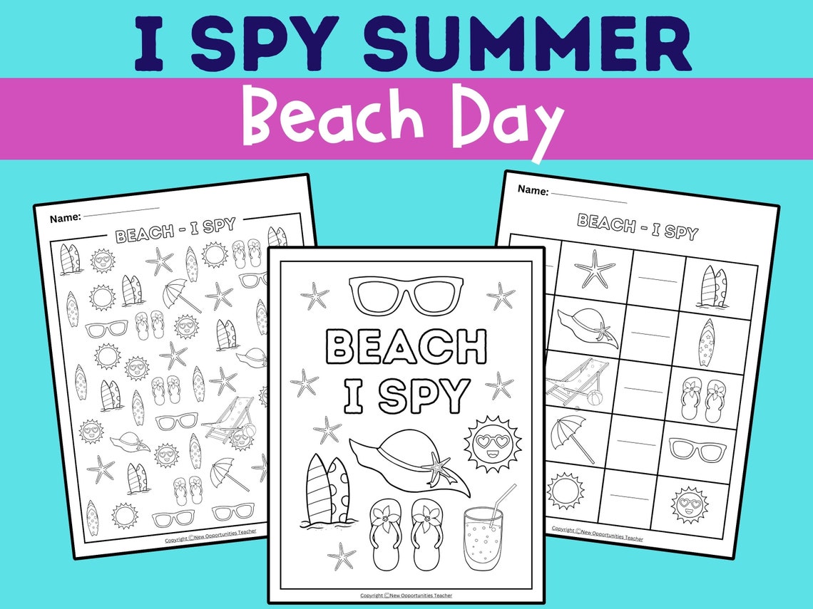 Beach Day I SPY Ice Cream I SPY Watermelon I SPY Printable Summer I Spy ...