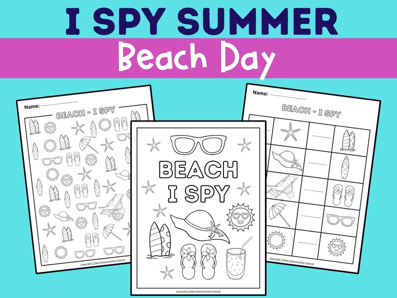 Beach Day I SPY Ice Cream I SPY Watermelon I SPY Printable Summer I Spy ...