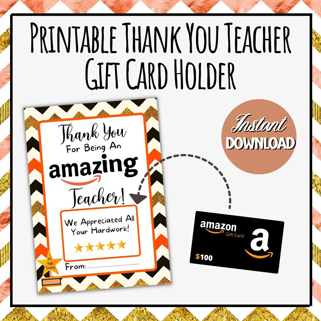 Thank You Teacher Gift Card Holder | End of the School Year Teacher ...