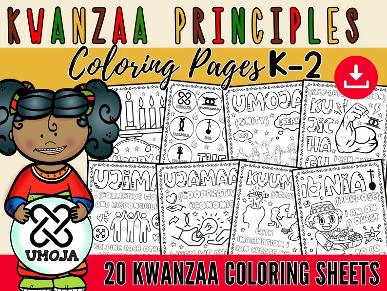 Celebrate Kwanzaa Coloring Pages - Kwanza Principles Coloring Sheets (k ...