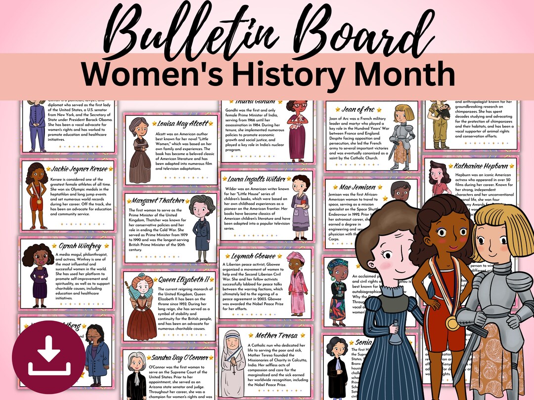 Printable Women's History Month Biography Bulletin Board | Famous Women ...