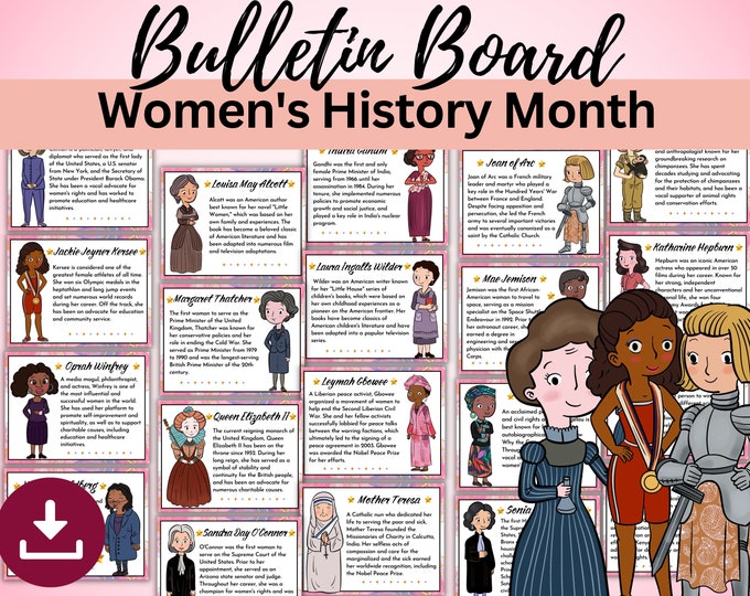Printable Women's History Month Biography Bulletin Board | Famous Women ...