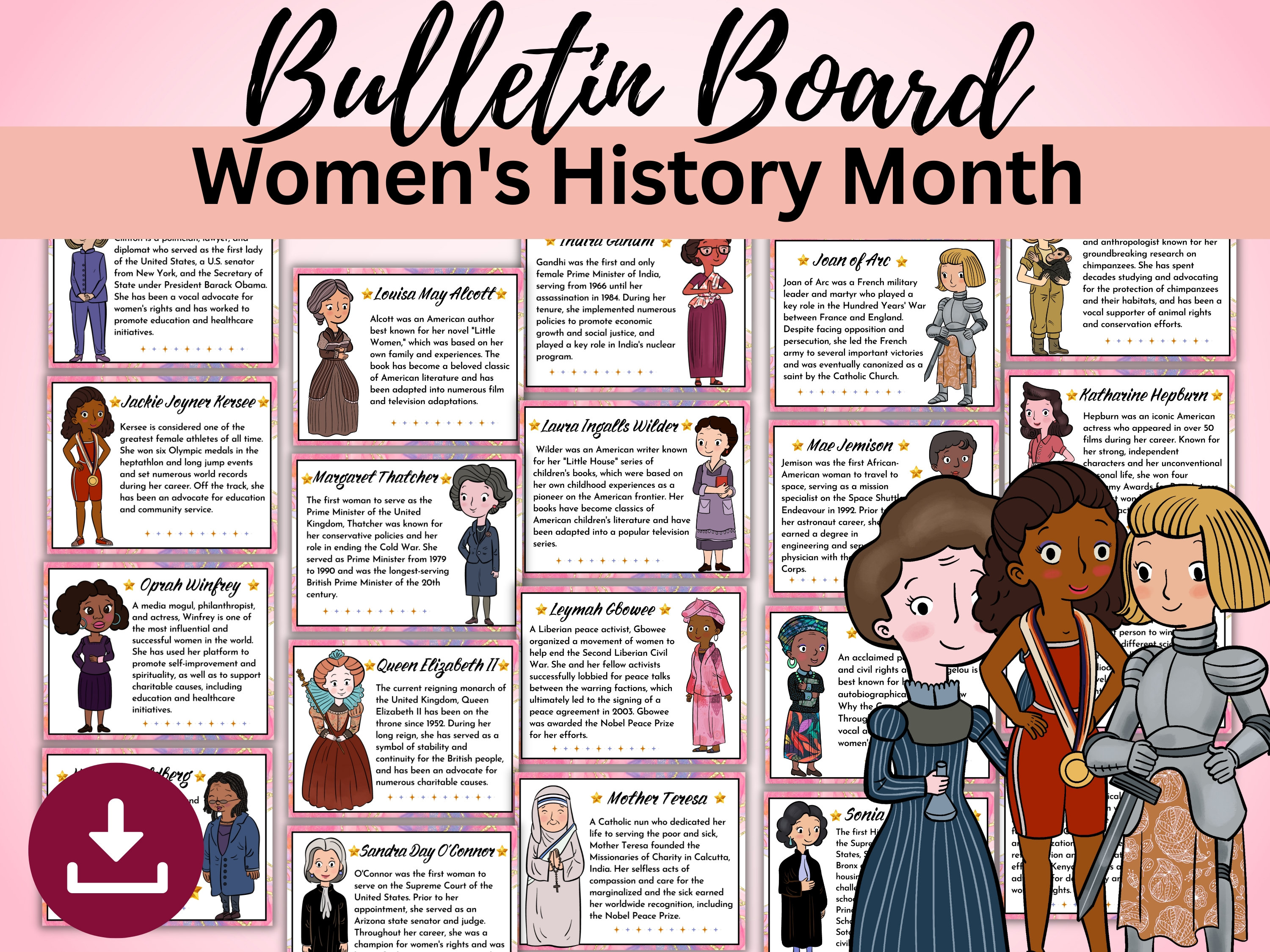 Printable Women's History Month Biography Bulletin Board - Etsy