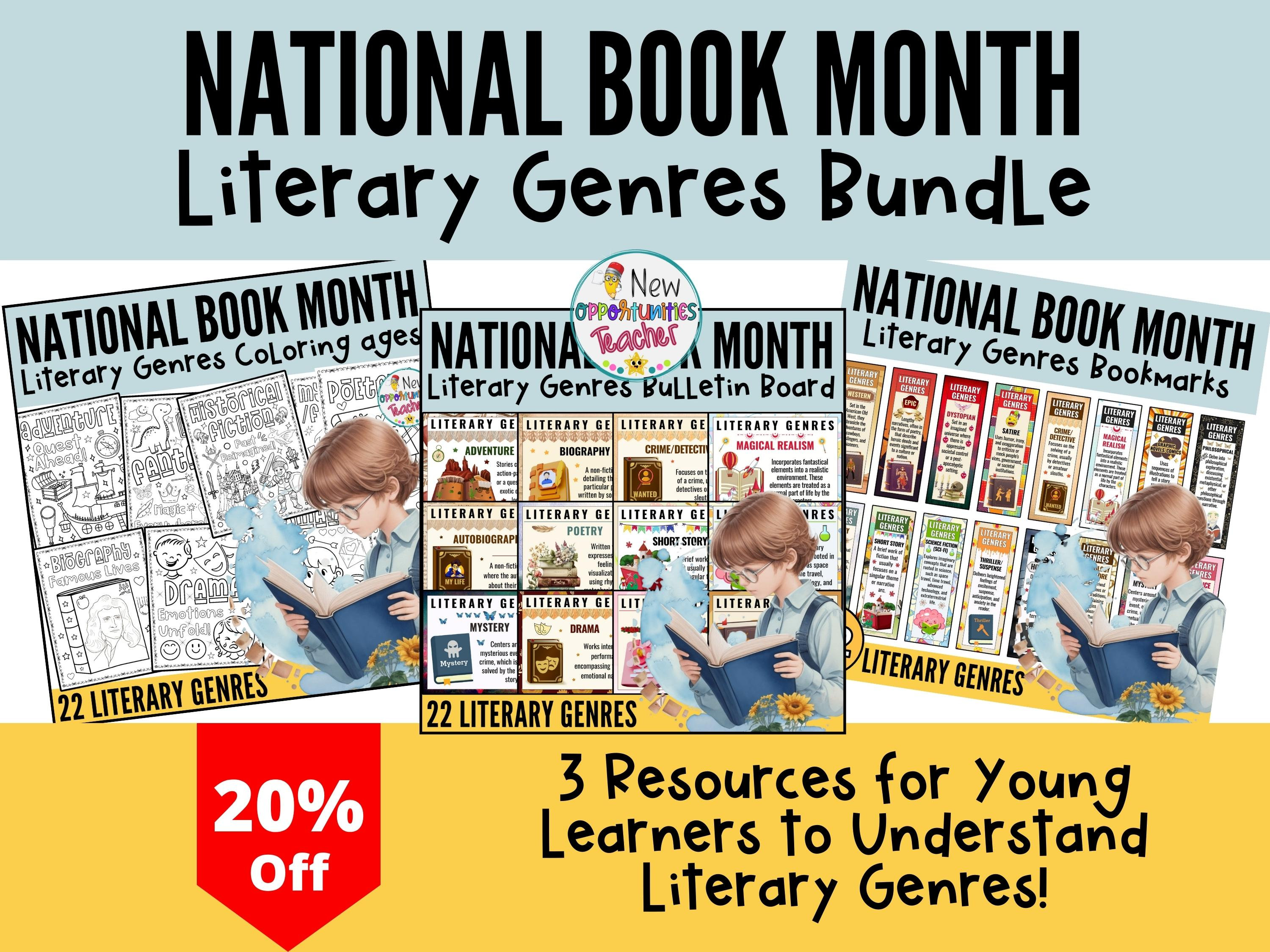 Literary Genres Classroom Posters – National Book Month Bulletin Board ...