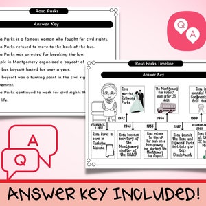 Rosa Parks Reading Comprehension Passage | Women History Month ...