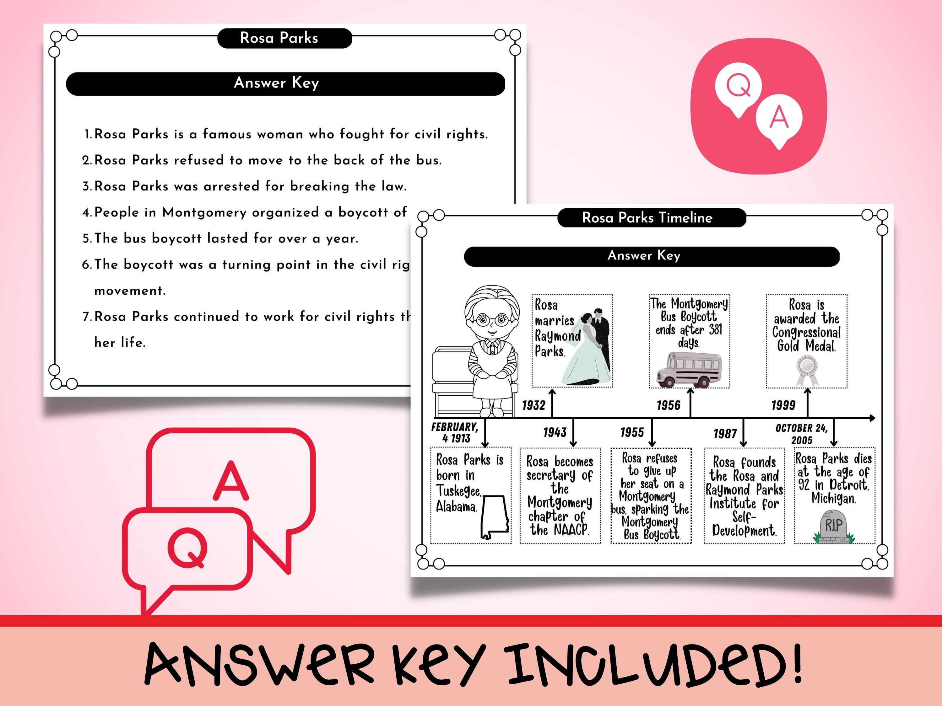 Hojas De Trabajo De Rosa Parks 2do Grado Ficha Lectura Rosa Parks