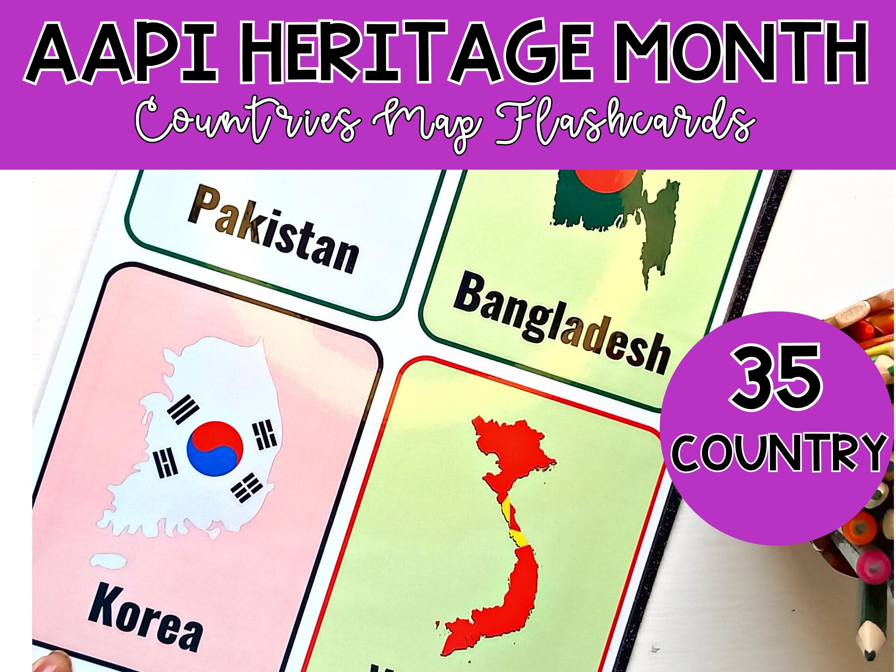 Printable Asian American & Pacific Islander Heritage Month Countries ...