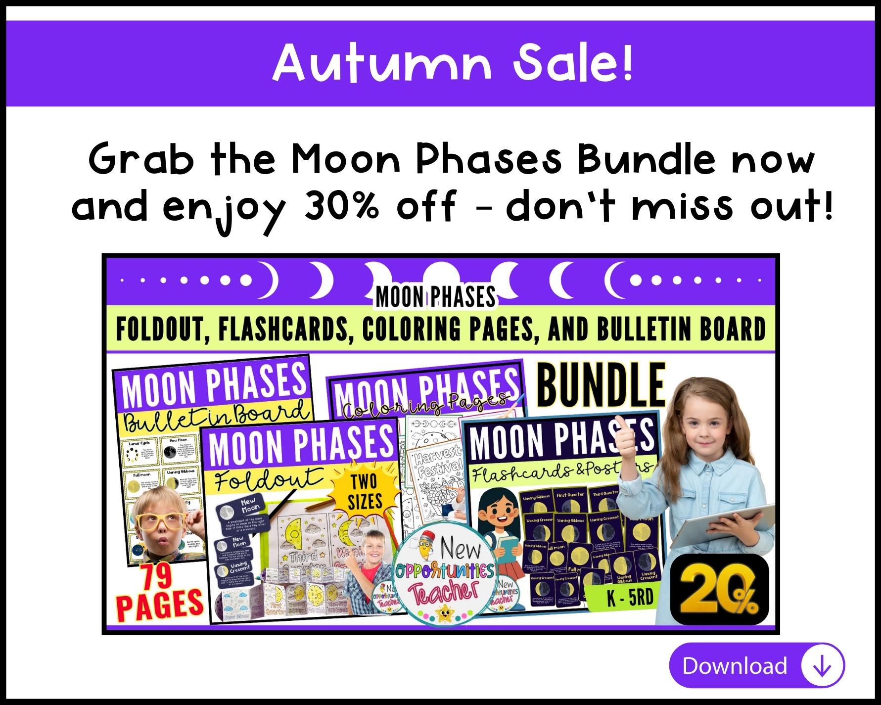 Moon Phase Posters and Flashcards Bundle (digital Download) - Etsy