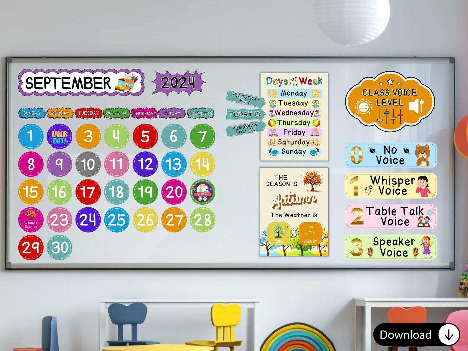 Classroom Calendar Weather Station Bulletin Board Set (digital Download ...